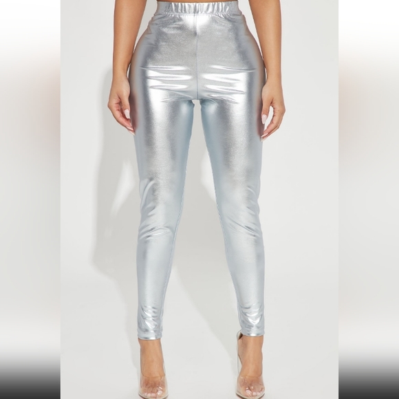 Pants & Jumpsuits | Stuntin On You New Metallic Silver Leggings | Poshmark